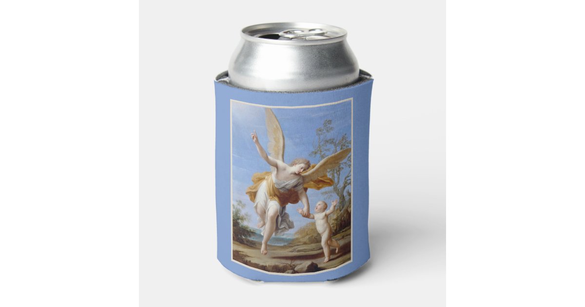 "The Guardian Angel" art can cooler | Zazzle