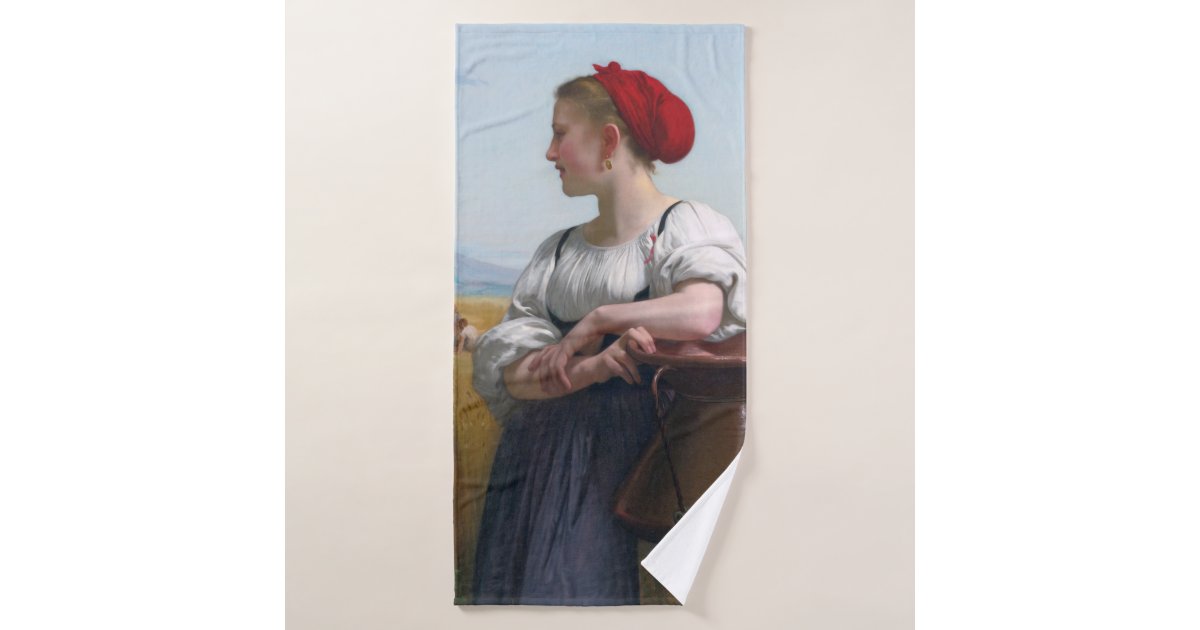 The Harvester, Bouguereau Bath Towel | Zazzle