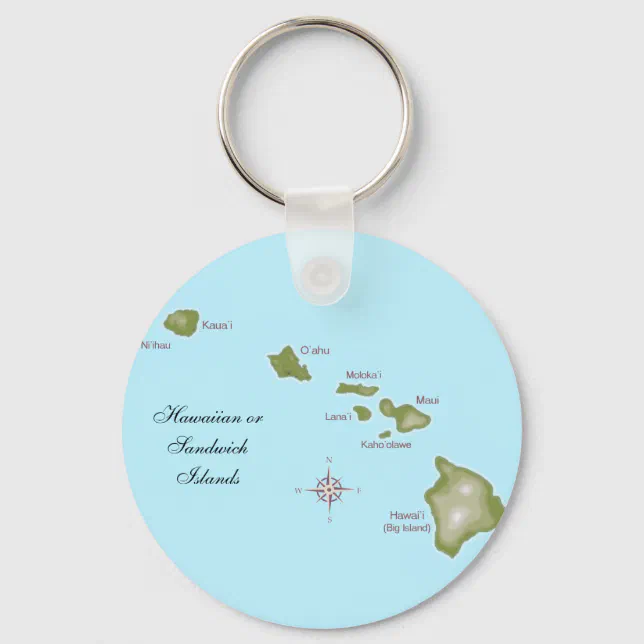 The Hawaiian Islands Keychain | Zazzle