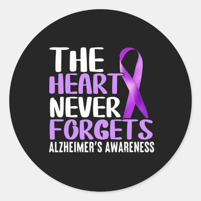 The Heart Never Forgets Alzheimer´s Awareness Classic Round Sticker ...