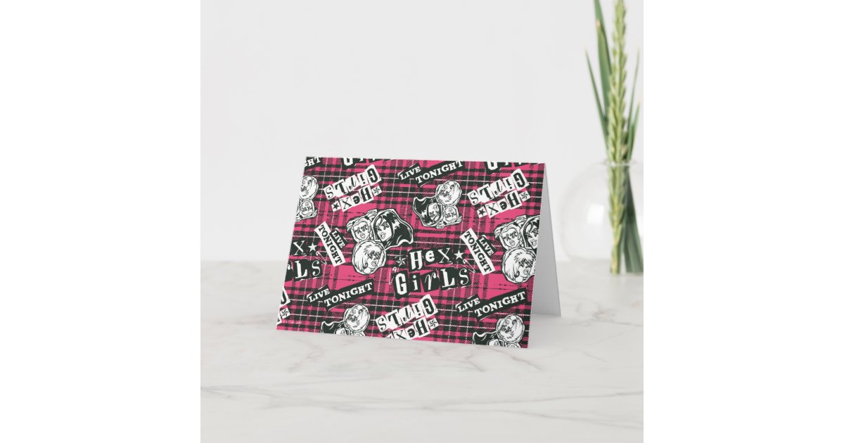 The Hex Girls Punk Plaid Pattern Card | Zazzle