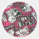 The Hex Girls Punk Plaid Pattern Classic Round Sticker | Zazzle