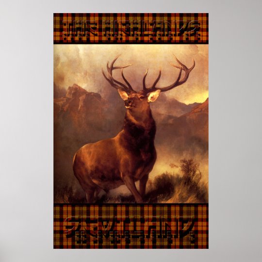The Highlands Scotland - The Scottish Stag Poster | Zazzle.com