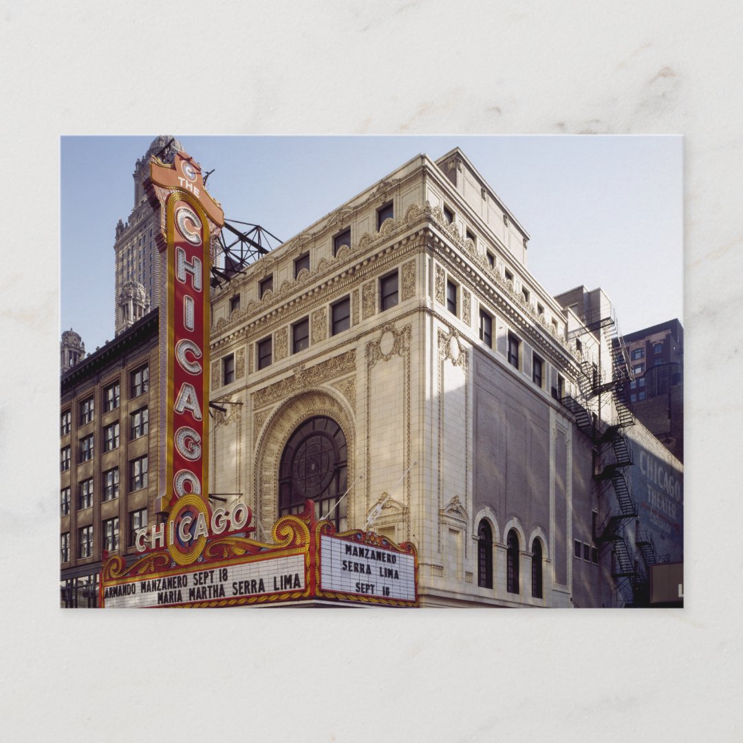 The Historic Chicago Theater Postcard | Zazzle