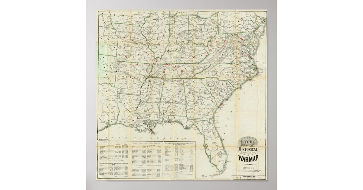 The Historical War Map Poster | Zazzle