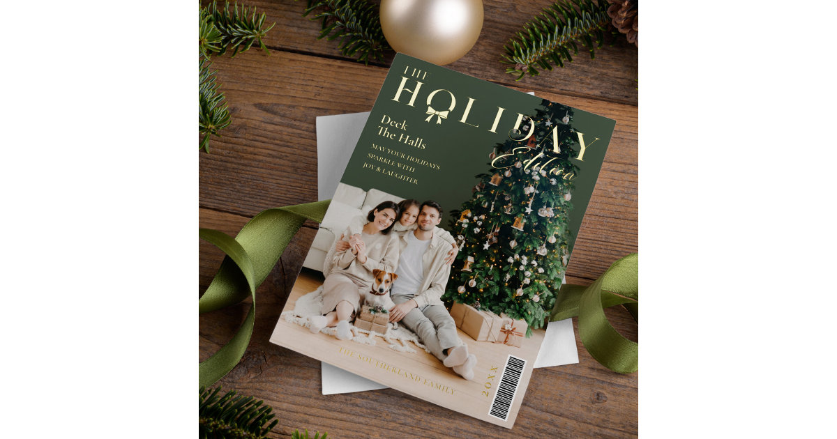 The Holiday Edition Family Photo Magazine Cover | Zazzle