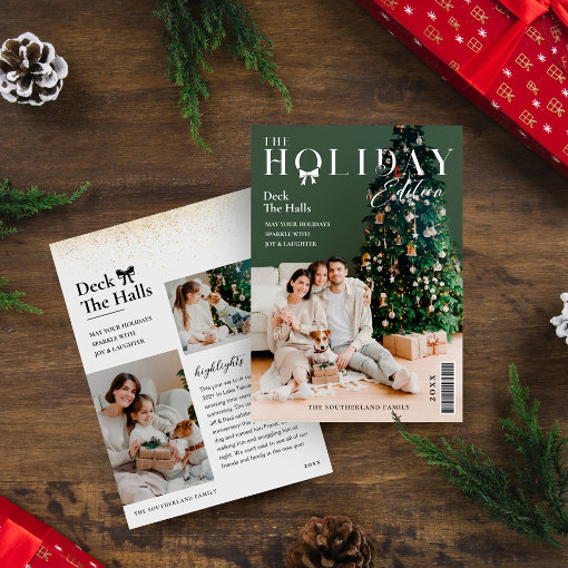 The Holiday Edition Family Photo Magazine Cover | Zazzle