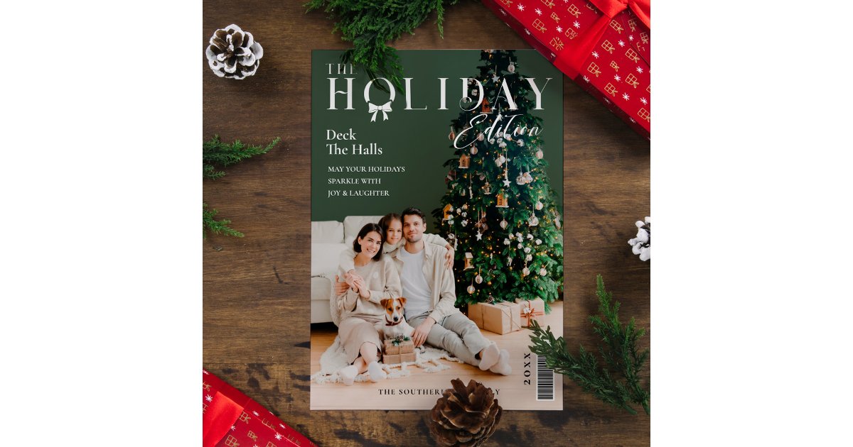 The Holiday Edition Family Photo Magazine Cover | Zazzle