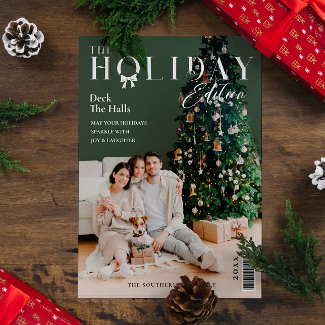 The Holiday Edition Family Photo Magazine Cover | Zazzle