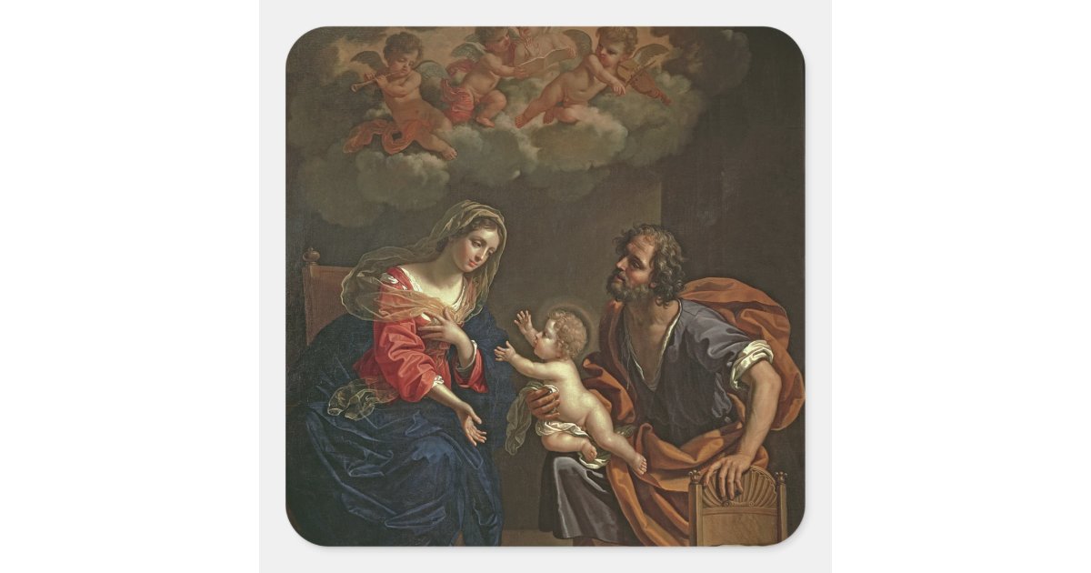 The Holy Family Square Sticker | Zazzle