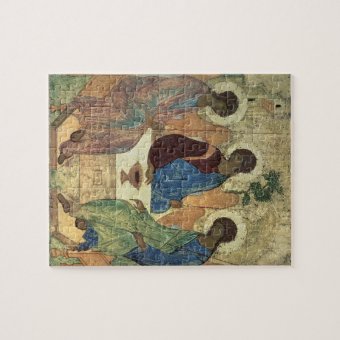 The Holy Trinity, 1420s (tempera on panel) Jigsaw Puzzle | Zazzle