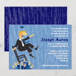 The Hora Chair Dance Bar Bat Mitzvah Invitation | Zazzle