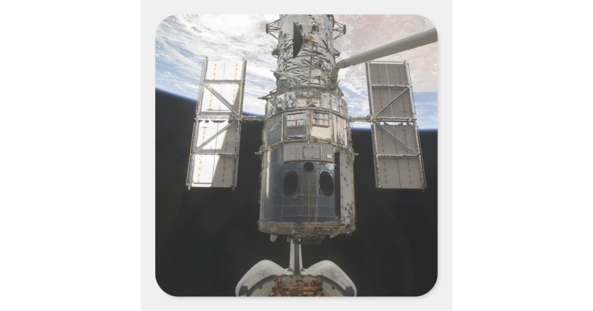 The Hubble Space Telescope is released Square Sticker | Zazzle