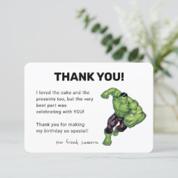 The Hulk Birthday Thank You Invitation | Zazzle