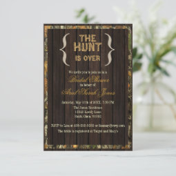 The Hunt Is Over Camo Bridal Shower Invitation | Zazzle