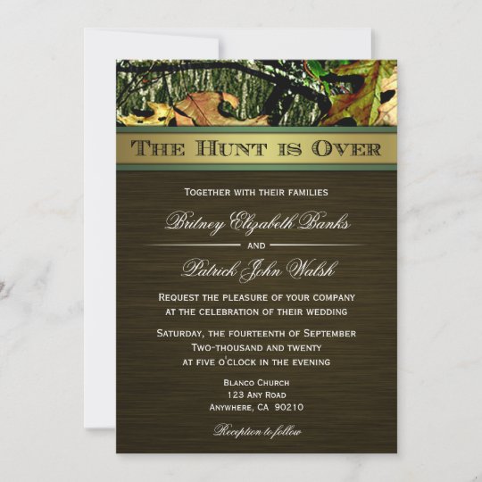 The Hunt is Over Hunting Camo Wedding Invitations | Zazzle.com