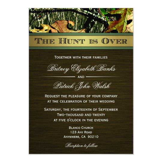 The Hunt is Over Hunting Camo Wedding Invitations | Zazzle.com