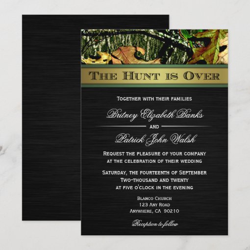 The Hunt is Over Hunting Camo Wedding Invitations | Zazzle