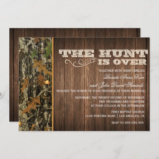 The Hunt Is Over Wedding Invitation | Zazzle