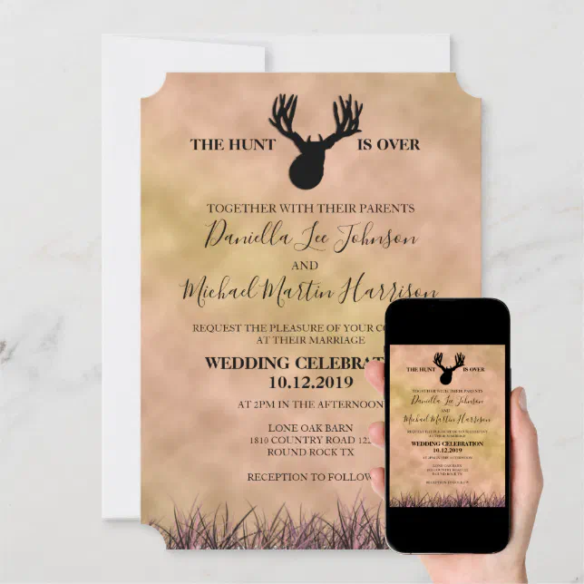 The Hunt is Over Wedding Invitation | Zazzle
