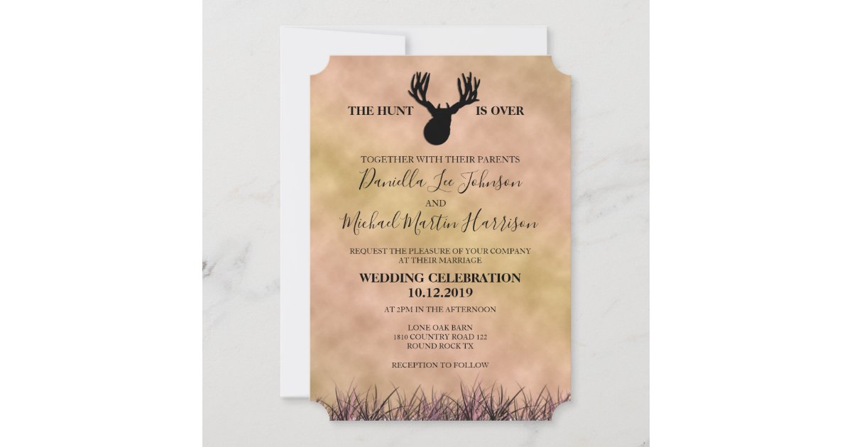 The Hunt is Over Wedding Invitation | Zazzle