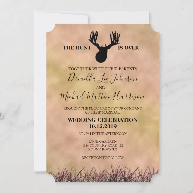 The Hunt is Over Wedding Invitation | Zazzle