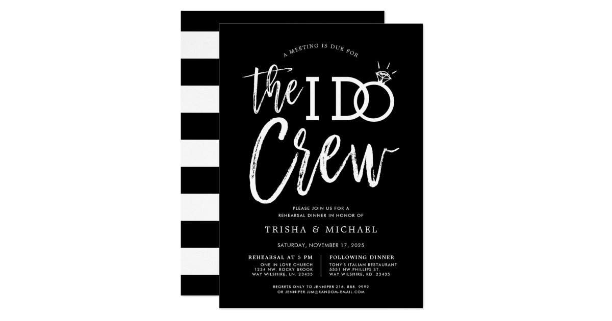 The I Do Crew | Rehearsal Dinner Party Invitation | Zazzle.com