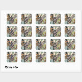 The idle beauty (pochoir print) square sticker | Zazzle