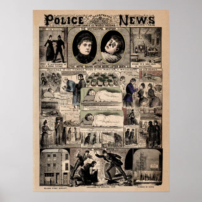 The Illustrated Police News Jack the Ripper Poster | Zazzle