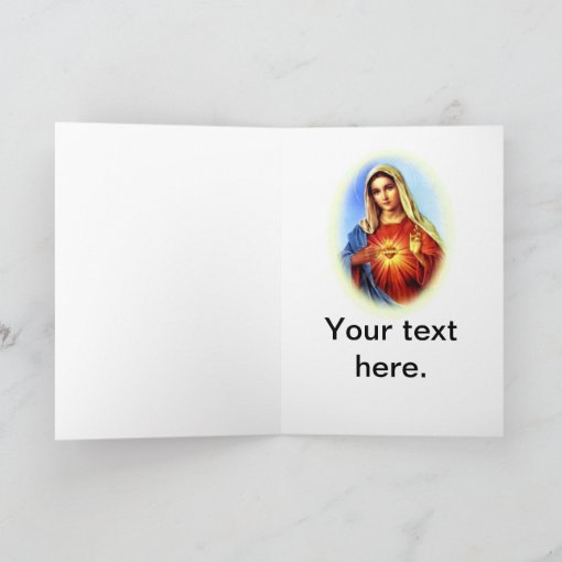 The Immaculate Heart of Blessed Virgin Mary Card | Zazzle