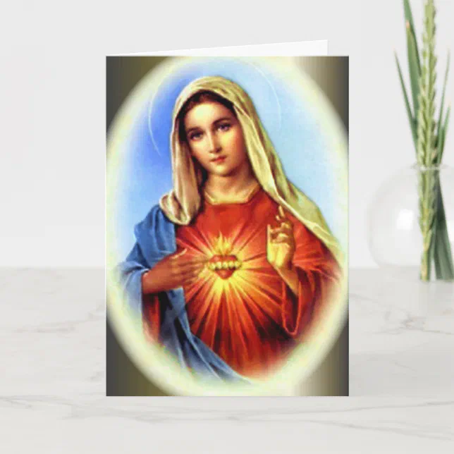 The Immaculate Heart of Blessed Virgin Mary Card | Zazzle