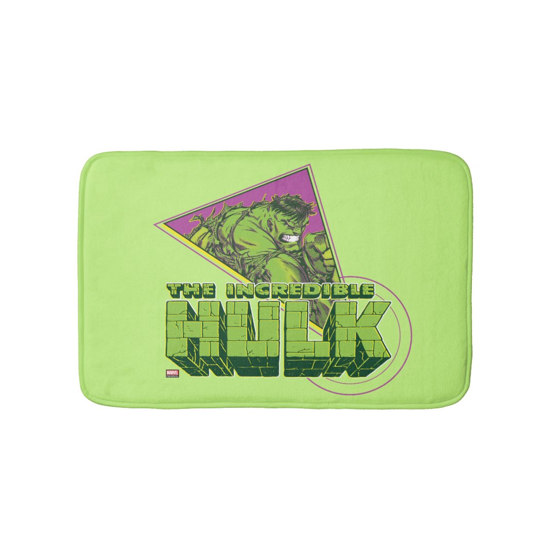 The Incredible Hulk 90's Graphic Bath Mat | Zazzle