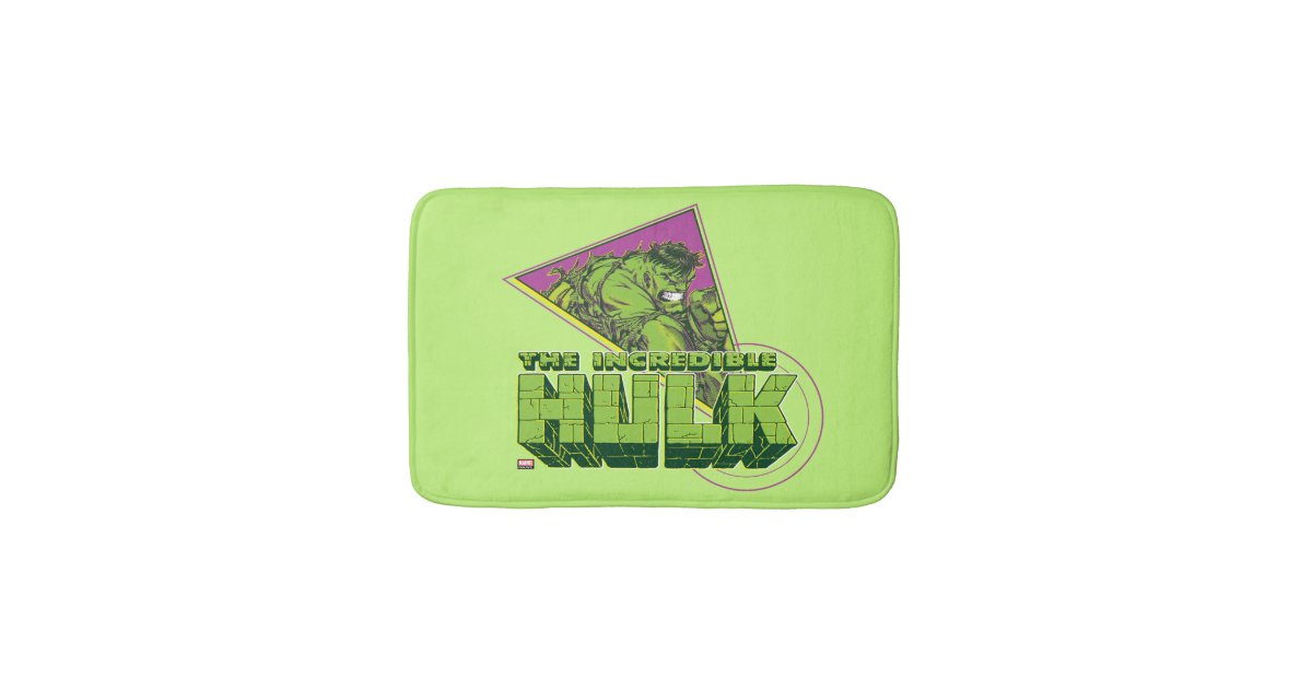 The Incredible Hulk 90's Graphic Bath Mat | Zazzle