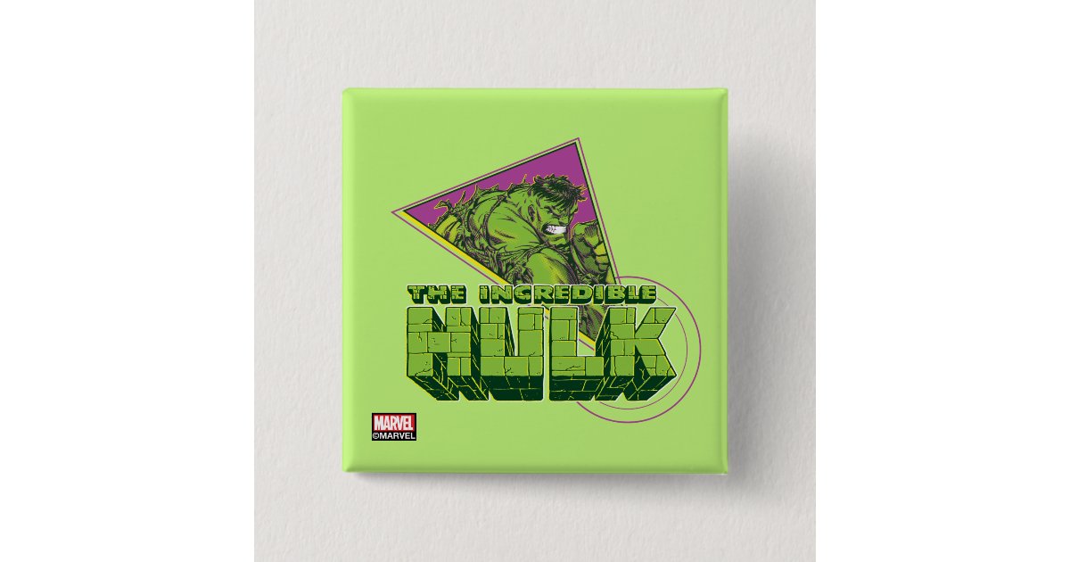 The Incredible Hulk 90's Graphic Button | Zazzle