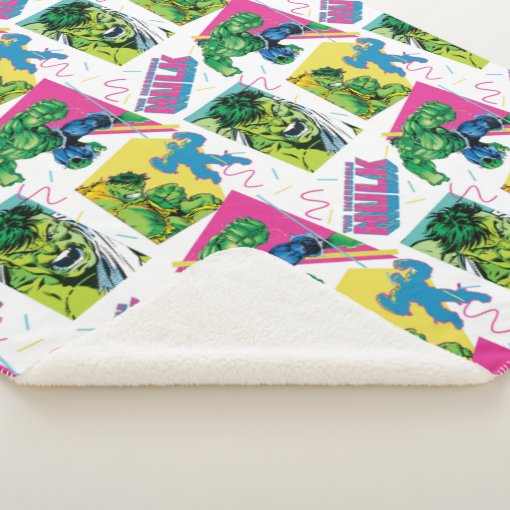 The Incredible Hulk 90's Pattern Sherpa Blanket | Zazzle