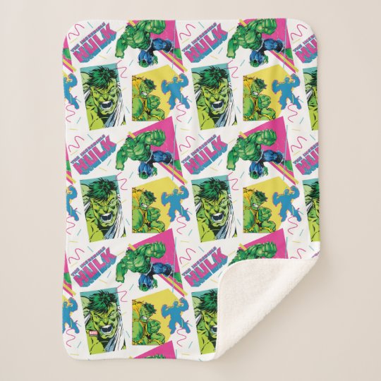 The Incredible Hulk 90's Pattern Sherpa Blanket | Zazzle.com