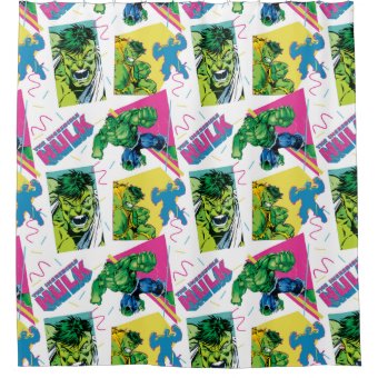 The Incredible Hulk 90's Pattern Shower Curtain | Zazzle
