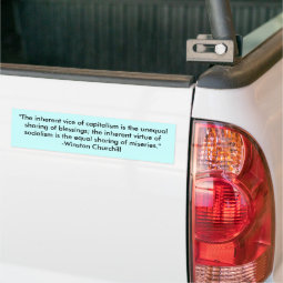 "The inherent vice of capitalism is the unequal... Bumper Sticker | Zazzle