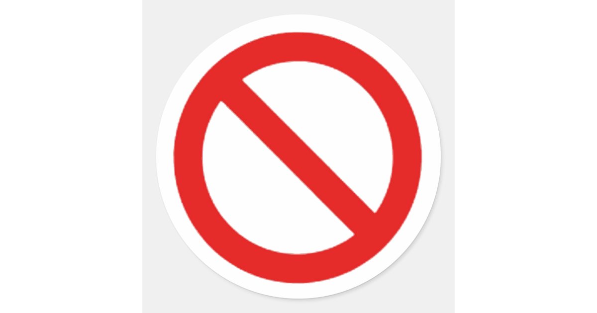 The International No Symbol Classic Round Sticker | Zazzle