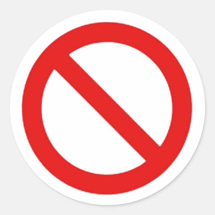 The International No Symbol Classic Round Sticker | Zazzle