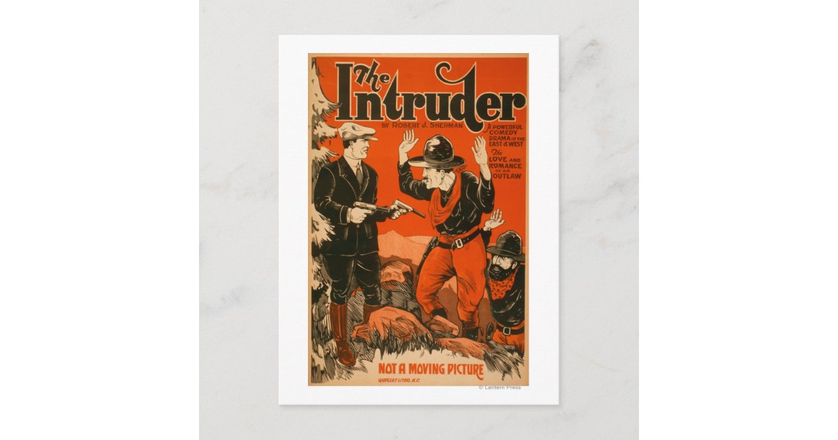 The Intruder - Western Cowboy Comedy Theatrical Postcard | Zazzle
