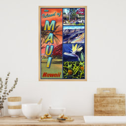 The Island of Maui Hawaii Poster | Zazzle