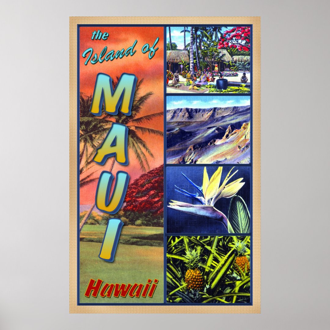 The Island of Maui Hawaii Poster | Zazzle