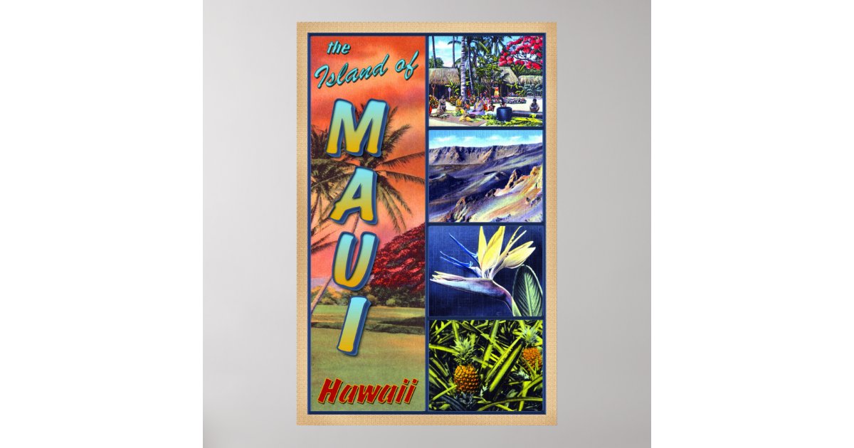 The Island of Maui Hawaii Poster | Zazzle
