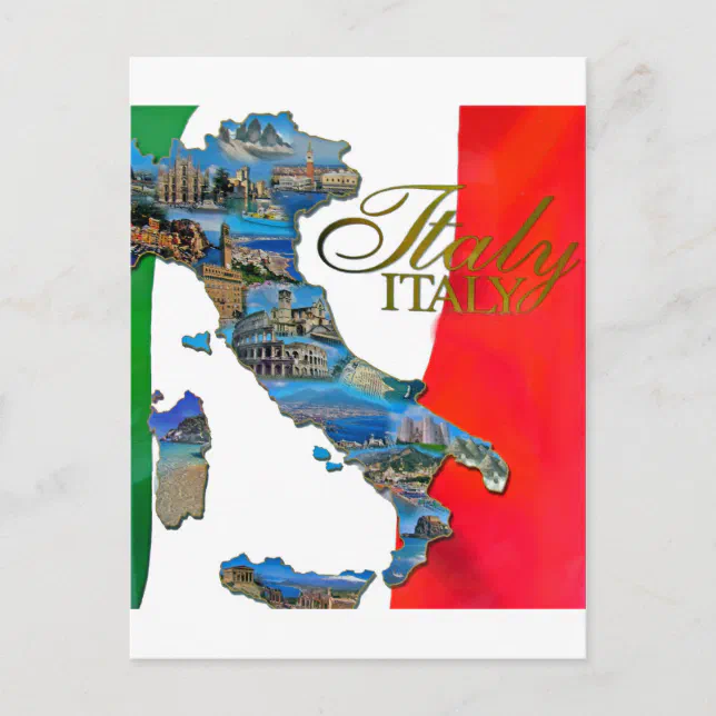 The Italian "Boot" Postcard | Zazzle