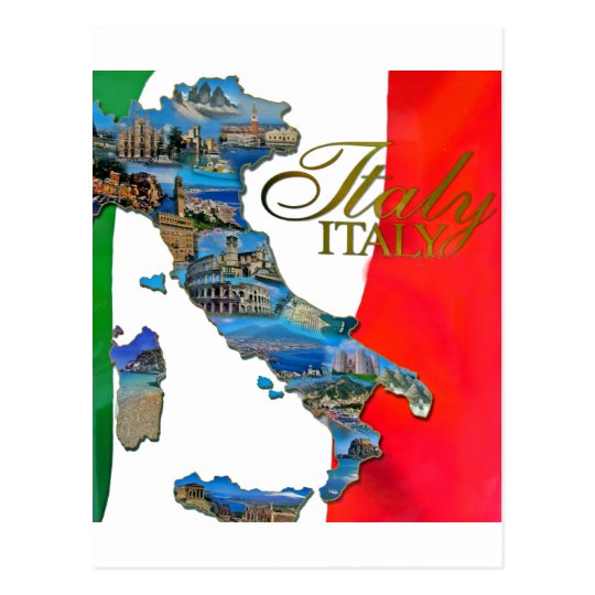 The Italian "Boot" Postcard | Zazzle.com
