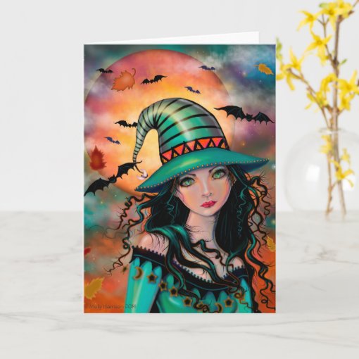 The Jade Witch Halloween Fantasy Art Card | Zazzle