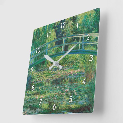 The Japanese Bridge (Water-Lily Pond), Monet Square Wall Clock | Zazzle