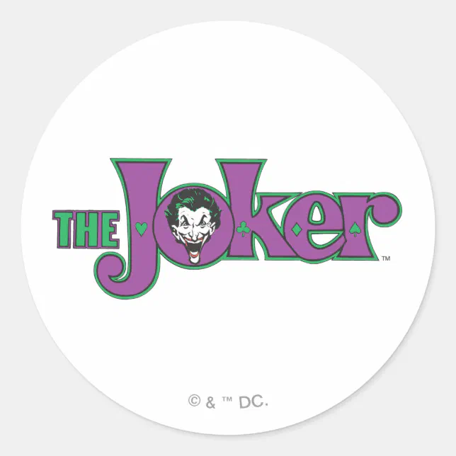 The Joker Logo Classic Round Sticker | Zazzle