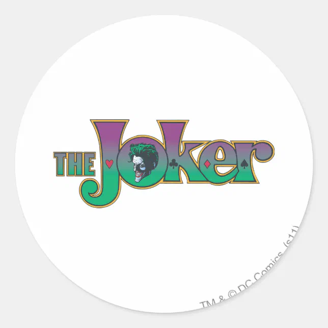 The Joker Name Logo Classic Round Sticker | Zazzle
